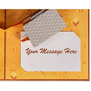 Paper Love 3D Fall Foliage Pop Up Card, For Autumn, Thanksgiving, Halloween, Thank You, Thinking of You or Just Because - 5" x 7" Includes Envelope and Removable Note Tag