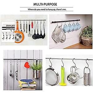 YOUNTHYE 100 Pack 2.8 inch S Hooks for Hanging Stainless Steel S Hooks Bulk Sliver Small S Hooks Rack Hangers Heavy Duty S Hanging Hangers Hooks for Kitchen, Work Shop, Bathroom, Garden