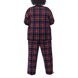 Nautica Womens Pajamas - Cozy Silky Fleece - 2 Piece Long Sleeve Winter Sleepwear Set for Women, Celebrate Plaid, XX-Large