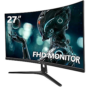 CRUA 27" 144hz/165HZ Curved Gaming Monitor, Full HD 1080P 1800R Frameless Computer Monitor, 1ms GTG with FreeSync, Low Motion Blur, Eye Care, VESA, DisplayPort, HDMI, Used Black