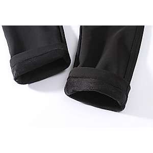 Camii Mia Women's Winter Warm Outdoor Slim Windproof Waterproof Ski Snow Fleece Hiking Pants (28W x 30L, Black)