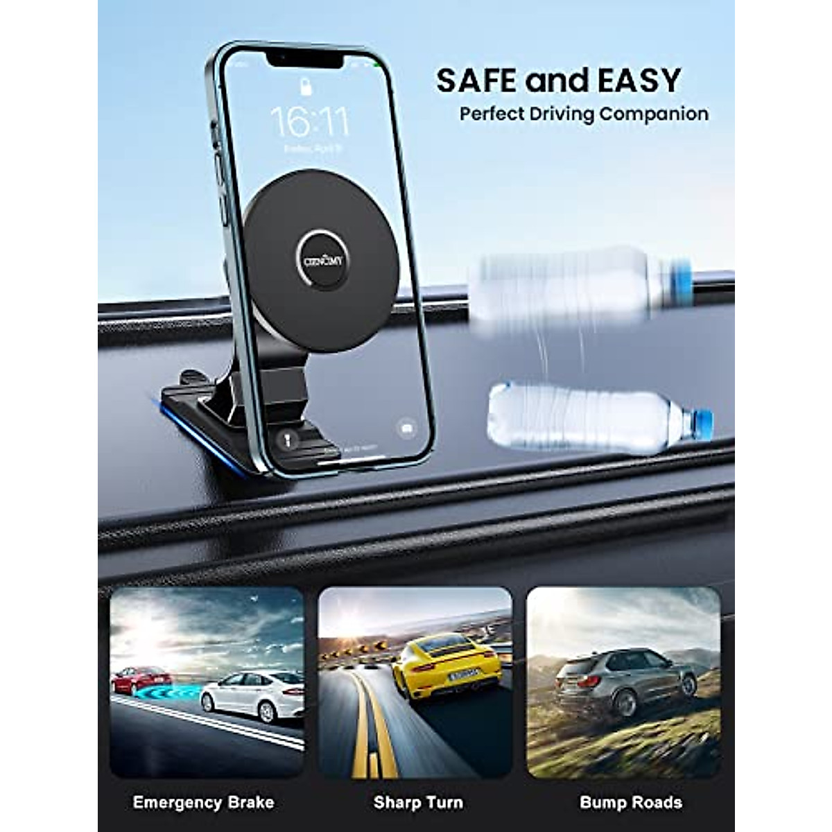 Ciencimy Compatible with Magsafe Car Mount, Magnetic Dashboard Car Mount Fit for MagSafe Case iPhone 14 13 12 Pro Max Mini Plus, 360° Adjustable, Strongest Magnet Magnetic Car Mount for All Phone