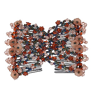 LOVEF 3pcs Magic Beads Elastic Double Hair Comb Clip Stretchy Hair Combs Clips Fashion Hair Style Hairpin Magic Hair Combs Headbands