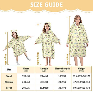 CEBUGI Cute Guinea Pig Wearable Blanket for Kids Blanket Hoodie with Kangaroo Pocket for Boys Girls age 3-14,M