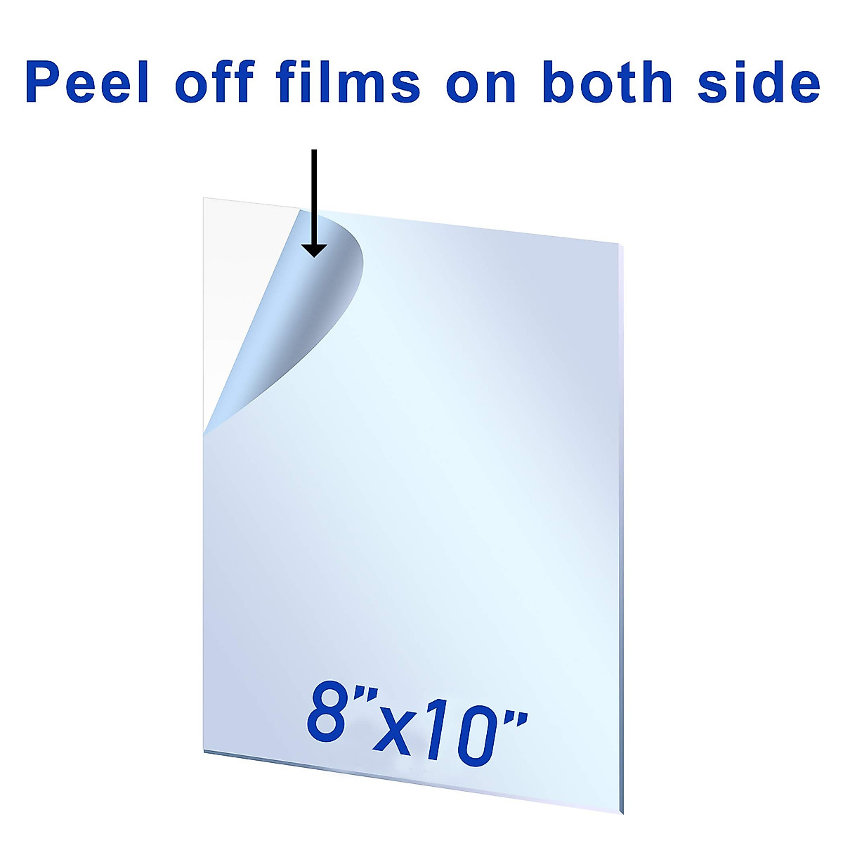 5 Pack of 8x10” PET Sheet/Plexiglass Panels 0.04” Thick; Use for Crafting Projects, Picture Frames, Cricut Cutting and More; Protective Film to Ensure Scratch and Damage Free Sheets
