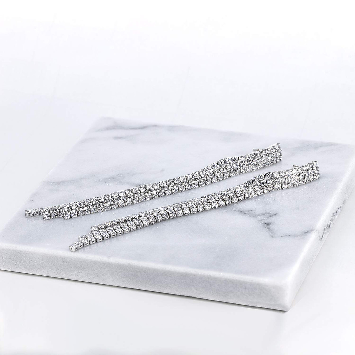 YOQUCOL Boho Tassel Chandelier Earrings Cubic Zirconia Crystal Long Drop Dangle Chain Bohemian Earrings for Women