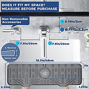 Kitchen Sink Faucet Splash Guard Silicone Sink Faucet Drying Mat Faucet Handle Drip Catcher Tray, Dish Sponge Holder Kitchen Sink Accessories Sink Protector Home Kitchen Organization Gadgets Organizer