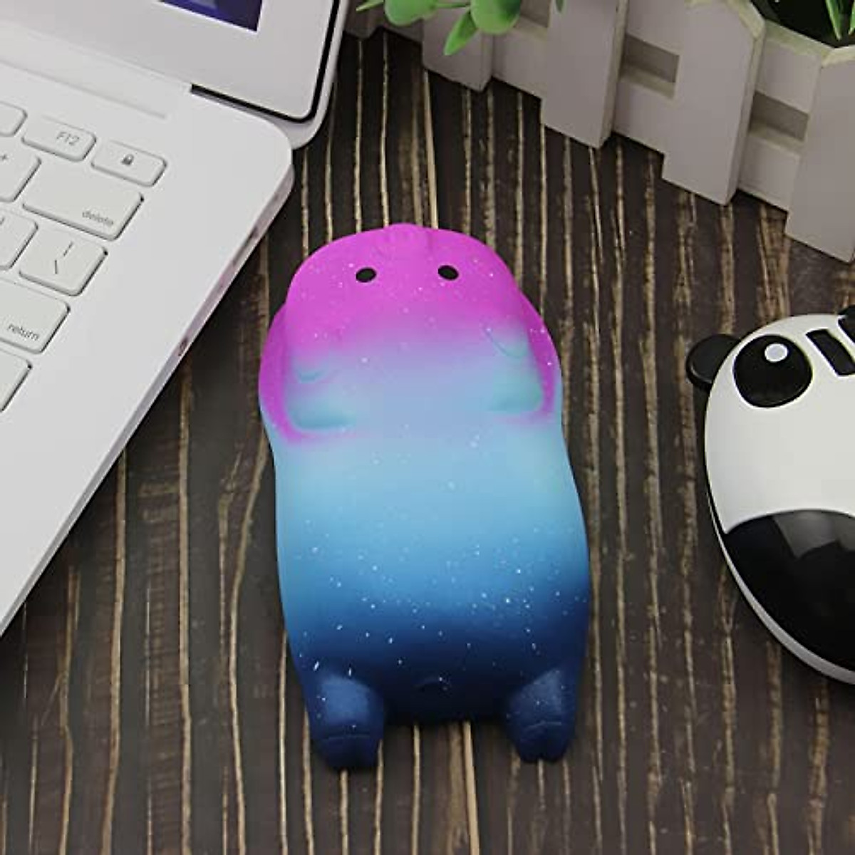 Small Wrist Rest Mouse Pad, Mini Cute Ergonomic Mousepad Memory Foam Design Pig Shape Wrist Support Pillow Rest Cushion Mat for Office Computer Laptop,Comfortable and Pain Relief(Starry Sky)