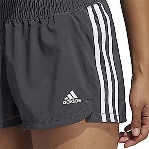 adidas,womens,Pacer 3-Stripes Woven Shorts,Grey/Black,Small