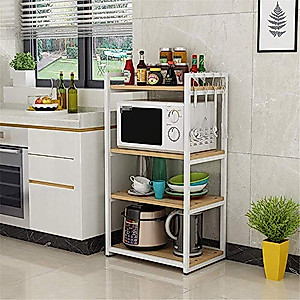 JF-XUAN Kitchen Shelf Microwave Oven Rack 4-layer Kitchen Storage Rack Large Capacity Oven Microwave Oven Rice Cooker Oven Storage Rack Metal Multi-function Open Shelves Large Microwave Oven Rack
