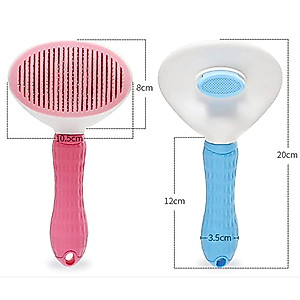 Self-Cleaning Slicker Brush Comb - Best Pet Cat Dog Grooming Long Short Hair - Shedding Loose Undercoat Tangled Haired Removes Tool - Blue