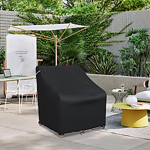STARTWO Patio Chair Covers Outdoor Furniture Covers Waterproof Fit for 32" Lx 37" W x 36" H, Lounge Deep Seat Cover, Heavy Duty Chair Covers for Lawn Furnitures, Black