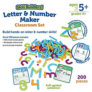 Learning Resources Skill Builders! Letter & Number Maker Classroom Set, 200 Pieces, Age 5+, Teacher Supplies, Learning Numbers Toys for School