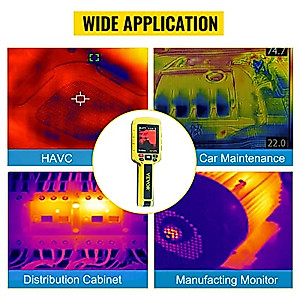 VEVOR Thermal Imaging Camera, 60x60 (3600 Pixels) IR Resolution Infrared Camera with 2.8" Color Display Screen, Built-in SD Card and Li-ion Battery, for HVAC, Electrical System Automatic Detect