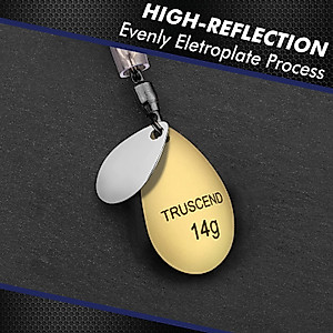 TRUSCEND Tail Spinner Fishing Lures, 2.6&quot; 0.5oz Fishing Spoons with Rotating Swimbaits for Bass Pike Walleye, Freshwater Saltwater Fishing Baits, Fishing Gifts for Men Dad