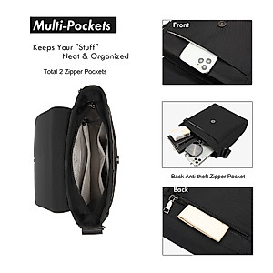 Shaelyka Water Resistant 900D Cross-Body messenger Bags, Lightweight PADDED Cellphone Bag, Black