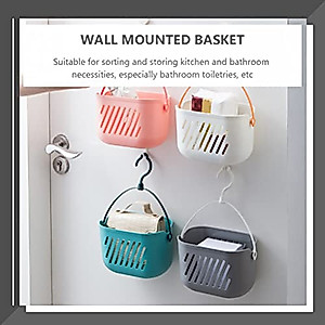 DOITOOL Plastic Hanging Shower Caddy Basket: Connecting Organizers Storage Basket with Hook for Bathroom Kitchen Pantry Bathroom Dorm Room（9.1x5.5x5.1inch）