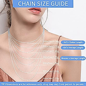 Jewlpire Solid 925 Sterling Silver Chain Necklace for Women Girls, 1.3mm Cable Chain Silver Chain for Women Thin & Dainty & Shiny Women's Chain Necklaces 18inch