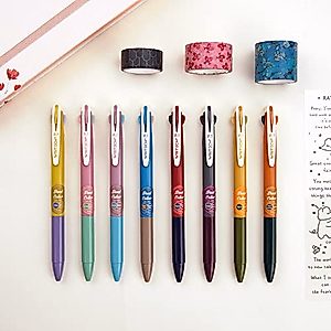 Writech Retractable Gel Ink Pens: Multi Colored 2 in 1 Colorful Click Pen Assorted Color 8ct Extra Fine Point Tip 0.5mm Journaling Smooth Writing Note Taking Coloring No Bleed & Smear & Smudge