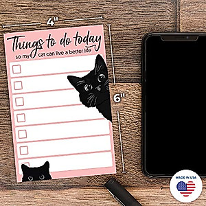 Funny Cat Small to Do List Sticky Notes | Things to Do Today So My Cat Can Live a Better Life | Black Cat Humor Notebook Notepad Note Card for Cat Lover Gift| 50 Pages 4x6" by DAILY RITMO