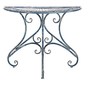 SAFAVIEH Outdoor Collection Annalise Victorian Antique Blue Accent Table