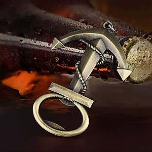 PLWJK Bottle Opener Keychain, Boat Anchor Beer Openers Valentine's Day Gifts for Men and Women