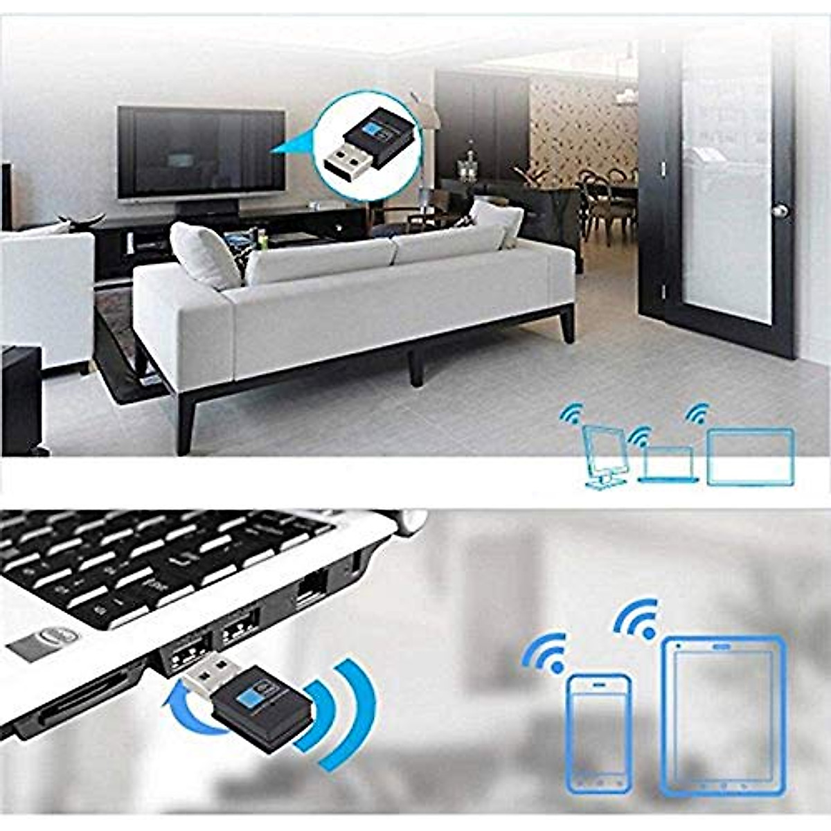 KuWFi WiFi+ Bluetooth 4.0 USB Wireless WiFi USB Adapter LAN Network LAN Card Portable Mini AP for Desktop Laptop