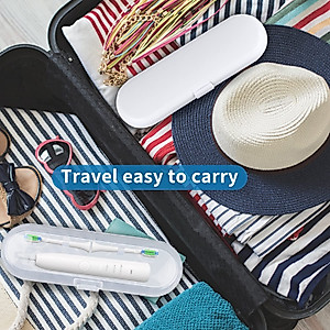 GIAVGIAV Electric Toothbrush Travel Case for 7.5Inch Handle, Toothbrush Carrying Case, Portable Brush Plastic Container Holder, Storage Box for Business Trips, Camping (White)