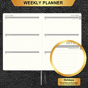 2023 Planner - 2023-2024 Weekly Monthly Planner, January 2023 - June 2024, 6.4'' x 8.5'' Calendar Planner 2023-2024 with Leather Cover, Pen Holder, Elastic Closure, 24 Ruled pages