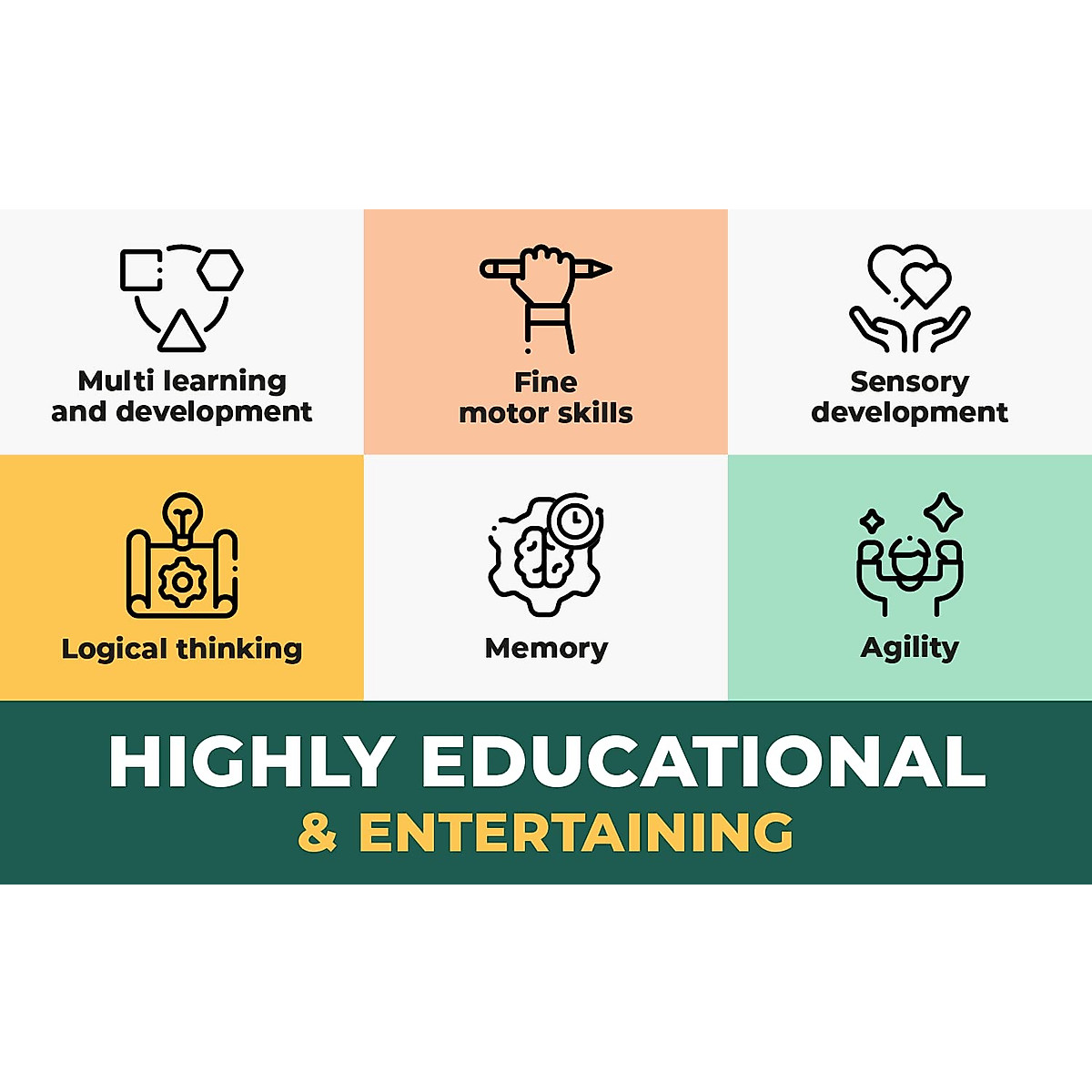 Timo Toys Incredibly Educational Busy Cube, Activity Cube, Wooden Sensory Toys, Busy Board, Toddler Toys, Baby Toys, Montessori Toys for 1 Year Old and Up, Baby Girl Gifts Boy (Coral)