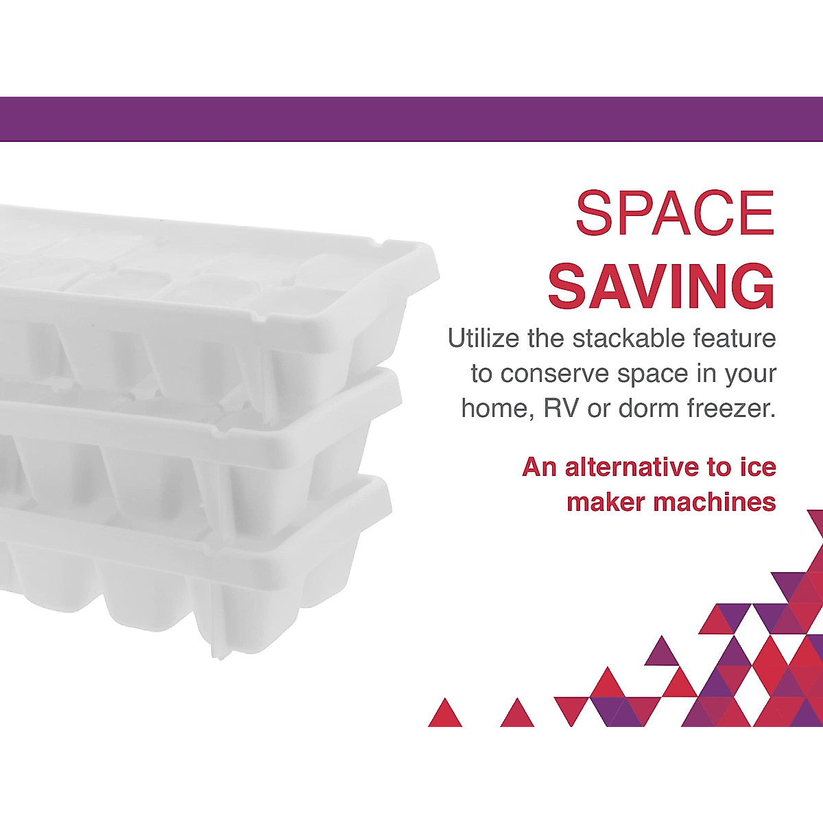 Arrow Home Products Plastic Ice Cube Trays for Freezer, 3 Pack - Made in the USA, BPA Free Plastic - 14 Classic-Size Ice Cubes Per Tray with Easy-Release Design - Stackable, Dishwasher Safe – White