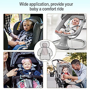KAKIBLIN 3 in 1 Baby Stroller Seat Cushion, Toddler Car Seat Pad Baby Head Pillow Neck Support Cushion for Newborn and Toddler, Grey