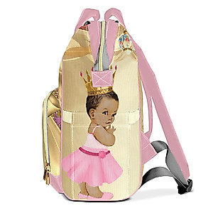 XIUCOO Custom Pink Gold Baby Girl Diaper Bag Backpack with Name Personalized Nappy Shoulders Bag Women Men Gifts 10.83 x 6.69 x15 inch (LxWxH)