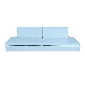 Foamnasium Blocksy Kids Couch, Indoor Foam Playset, 4 Piece Soft Toddler and Kids Active Play Couch for Crawling, Climbing, Fort Building and Jumping, Made in the US, Baby Blue