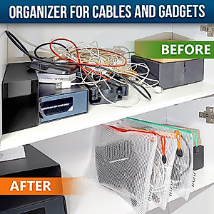 5 Pack Mesh Zipper Pouch Bags A5-9.5x7.1 in Plastic Zipper Pouches for Organizing Mesh Pouch with Zippers Bags for Organizing Meshed Zippered Bag Office Supplies Travel Accessories Receipts Makeup