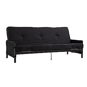 DHP Fairview Storage Futon with 6" Mattress, Black