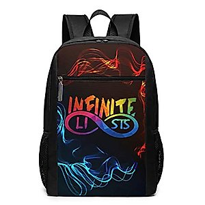 Backpack Infinite~Lists Logo Custom Business Bckpack for College School Computer Bag for Women Men for 17 Inch Laptop
