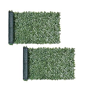 Yaheetech Ivy Privacy Fence, 38" x 116" Artificial Hedges Fence and Faux Ivy Leaf Decorative Screen with Mesh Backing for Outdoor Indoor Garden Balcony Decor, 2PCS