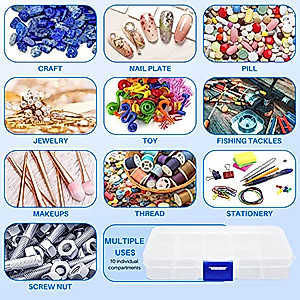 Fayrimi 1 to 10 Compartment Plastic Box Transparent for pin Jewelry Small Accessories