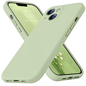 Ktele Compatible with iPhone 13 Case 6.1 inch Premium Liquid Silicone [Soft Microfiber Lining Anti-Scratch] Gel Rubber Full-Body Bumper Protection Camera Protect Case-Matcha
