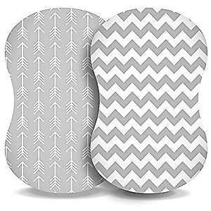 Bassinet Sheets for Baby Girl & Baby Boy | Nursery Bedding Mattress Cover & Changing Pad Cover | Universal Size Fitted Sheet for Bassinet for Baby & Mattress Pad | Ultra-Soft Cotton Fabric 2-Pack Set