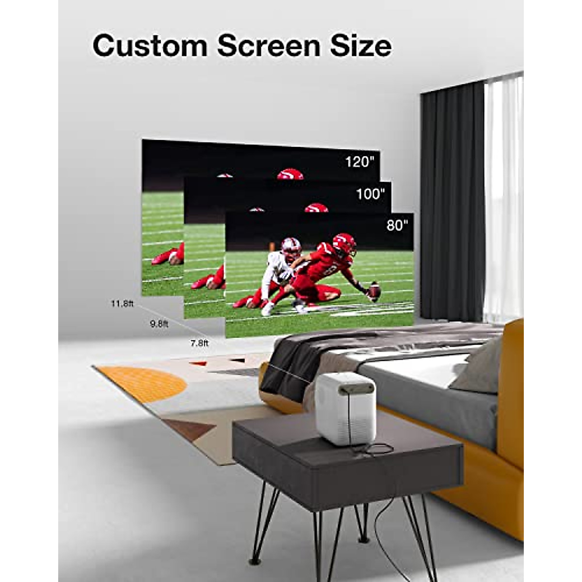 Ultra Compact Portable Projector & 4K HDMI Cable 6.6ft