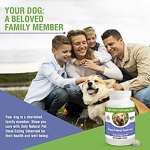 ONLY NATURAL PET Stool Eating Deterrent - Stop Stool Eating Coprophagia - Prevent Poop Eating in Dogs & Puppies | w/Digestive Enzymes | 90 Chewable Tablets for Gut Health - Natural Turkey Flavor