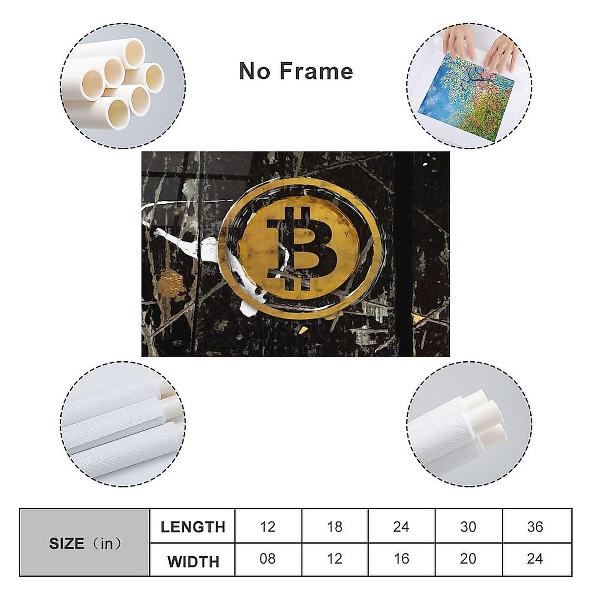 ESyem Posters Than Currency Badge Wall Art Cryptocurrency Exchange Trading Wall Art Canvas Painting Posters And Prints Wall Art Pictures for Living Room Bedroom Decor 08x12inch(20x30cm) Unframe-style