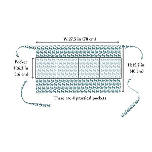 Shirayuki Waist Apron with four big pockets 100% cotton. Made in Japan. Kitchen Aprons, Server Aprons | Half Apron for Crafts, Restaurant, Shop Work Apron, Art Smock, Garden (Happy Skull, Blue)