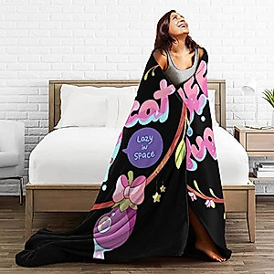 Bee and Puppycat Soft Warm Flannel Fleece Blanket All Season Throw Blankets for Bed Couch Living Room 50"x40"