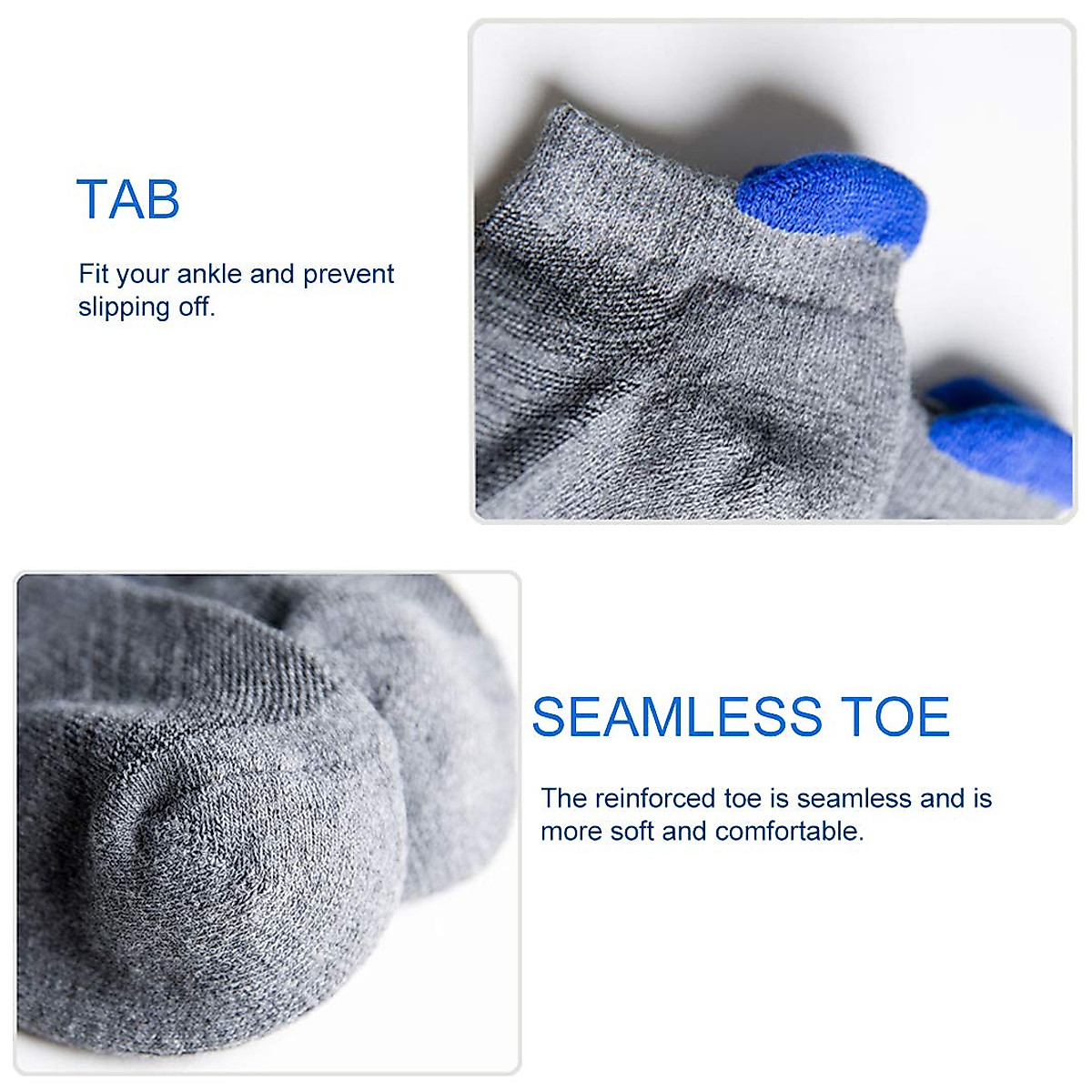 HaloYIYI Mens Ankle Athletic Moisture Wicking Cushion Low Cut Tab Socks,4 Pairs (Coffee, L)