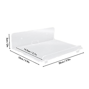 Acrylic Floating Shelf, 2 Pack Wall Mount Shelf for Speaker Monitor Living Room Wall Decor, 7.9x5.9