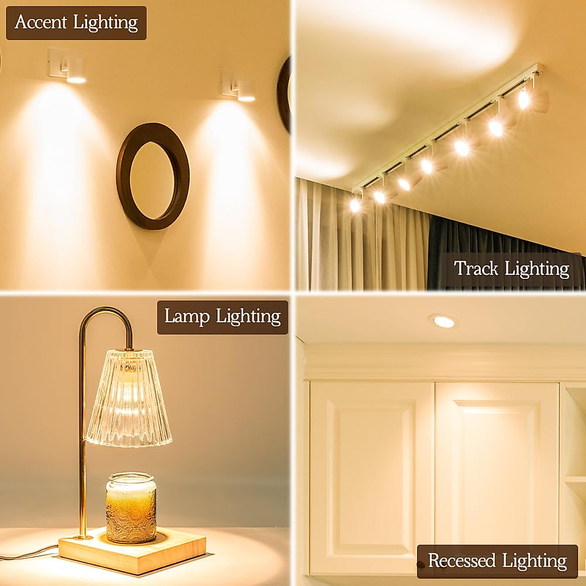 Marycele Halogen Light Bulbs for Candle Warmer, Candle Warmer Lamp Bulb GU10 120V 50W MR16, 6 Pack Dimmable Warm Light Bulbs 2 Pin with Long Lifespan, Candle Warmer Bulbs Replacement