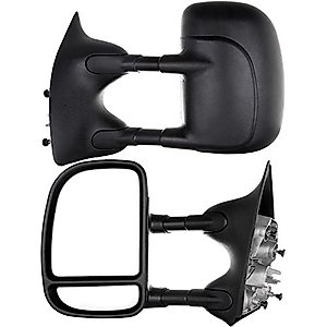 FEIPARTS Tow Mirrors Fit for 1999-2007 for Ford for F250 for F350 for F450 for F550 Super Duty Truck 2000-2005 for Ford for Excursion Towing Mirrors with Left Right Manual Adjusted Black Housing